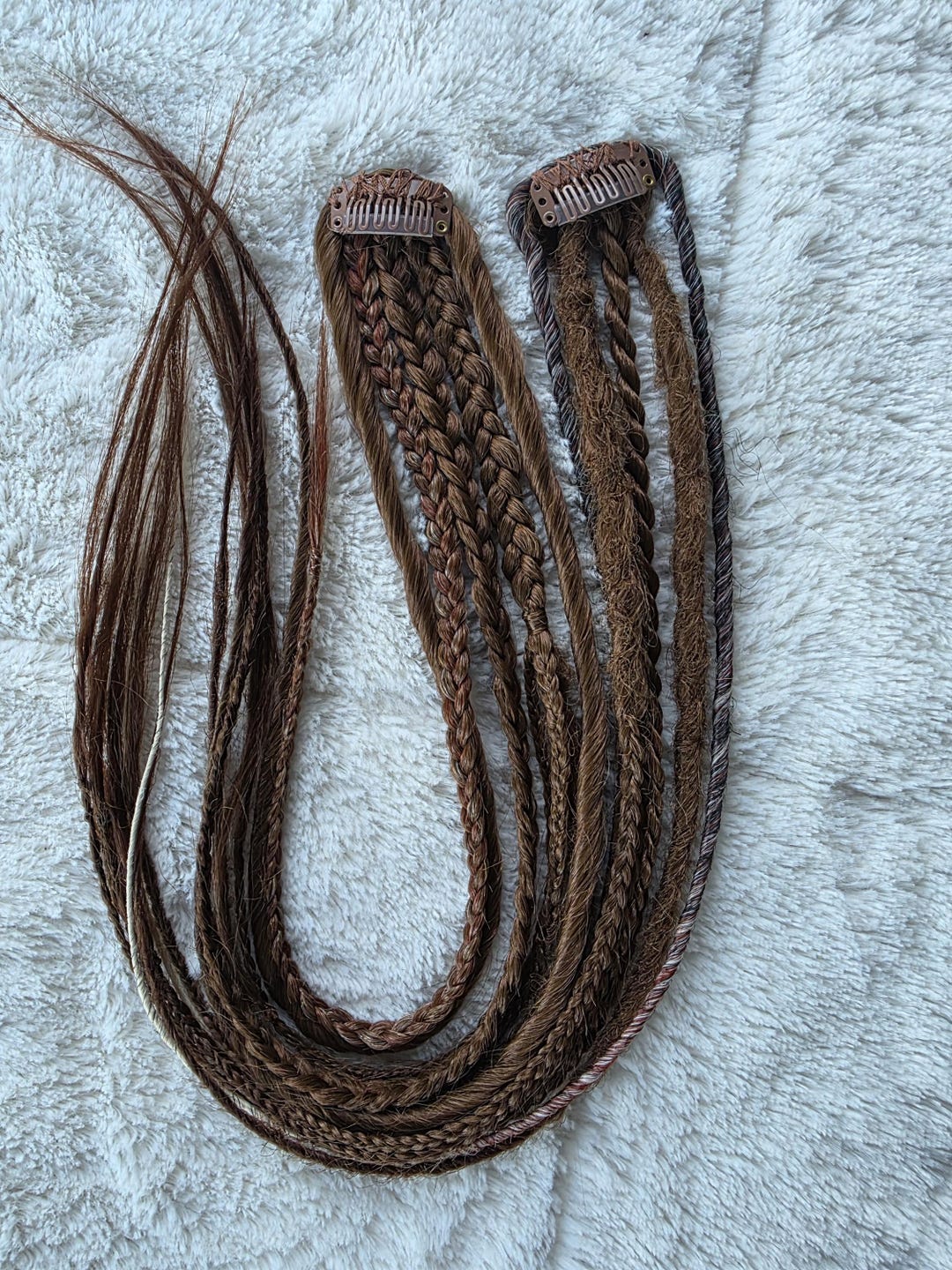 Custom Clip-in Dreadlock Braid Extensions: Synthetic Boho Hair 9-24 ...