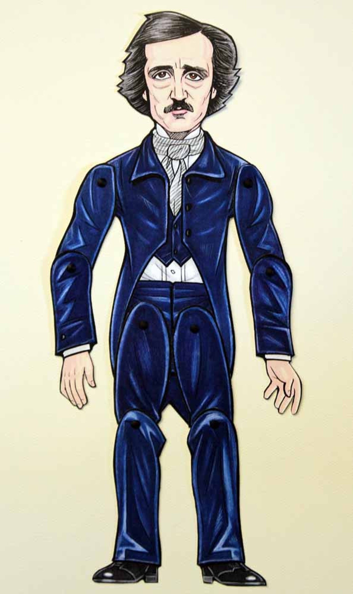 Edgar Allan Poe Articulated Paper Doll - Etsy