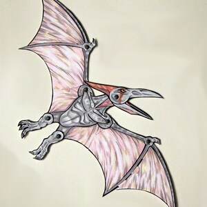 Pterodactyl Dinosaur Paper Doll Articulated Jointed Pterosaur - Etsy