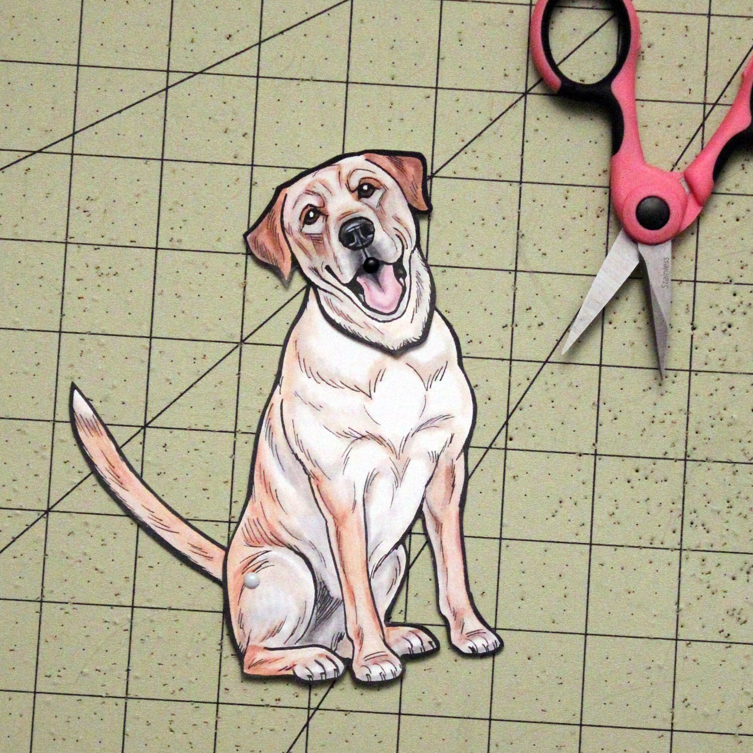 Yellow Lab Labrador Retriever Articulated Paper Doll Gift Tag - Etsy España