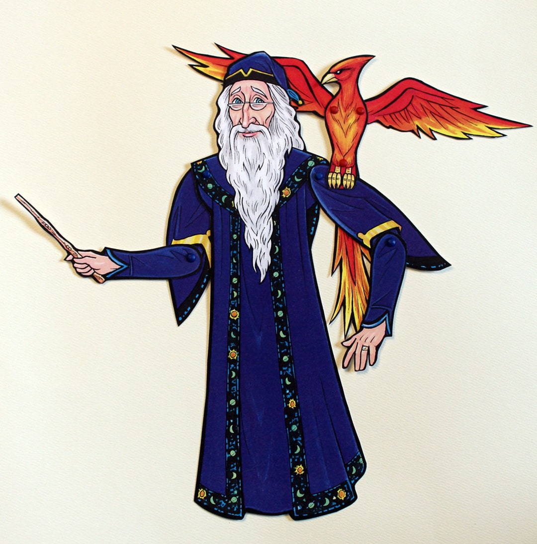 The Headmaster and the Phoenix Articulated Paper Dolls - Etsy