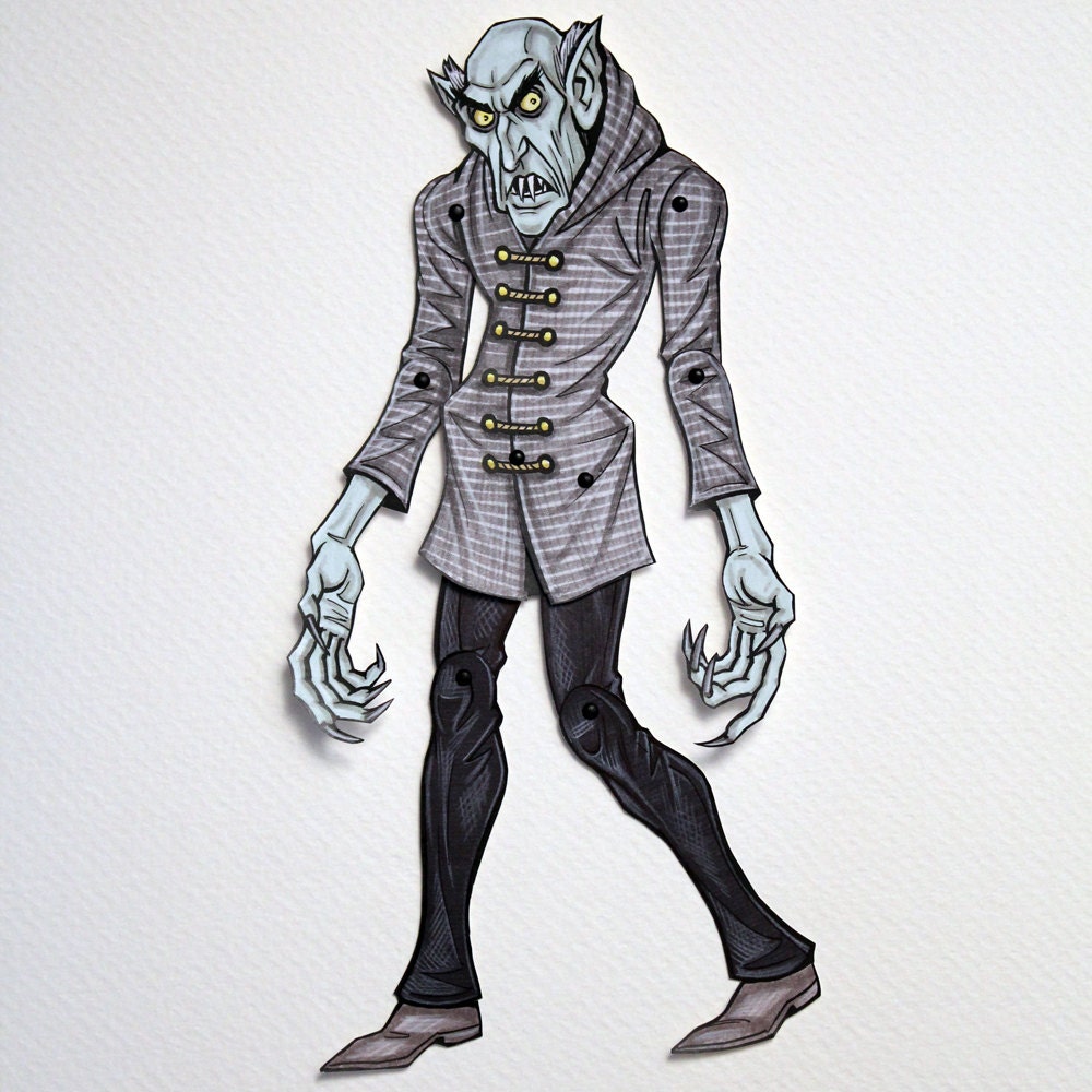 Nosferatu Count Orlok Vampire Articulated Paper Doll - Etsy UK