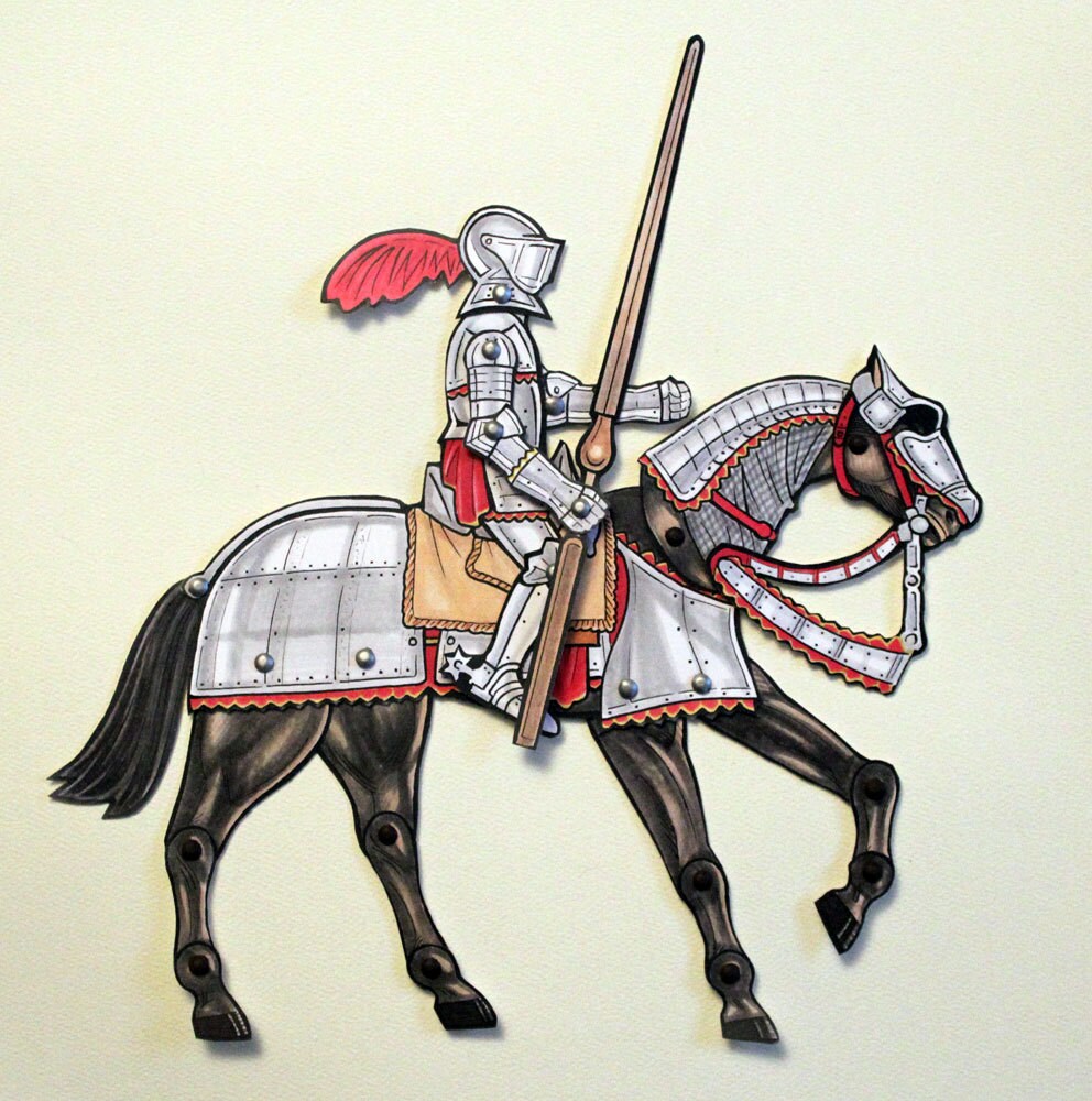 Armored Knight on Horse Paper Doll Articulated Medieval - Etsy