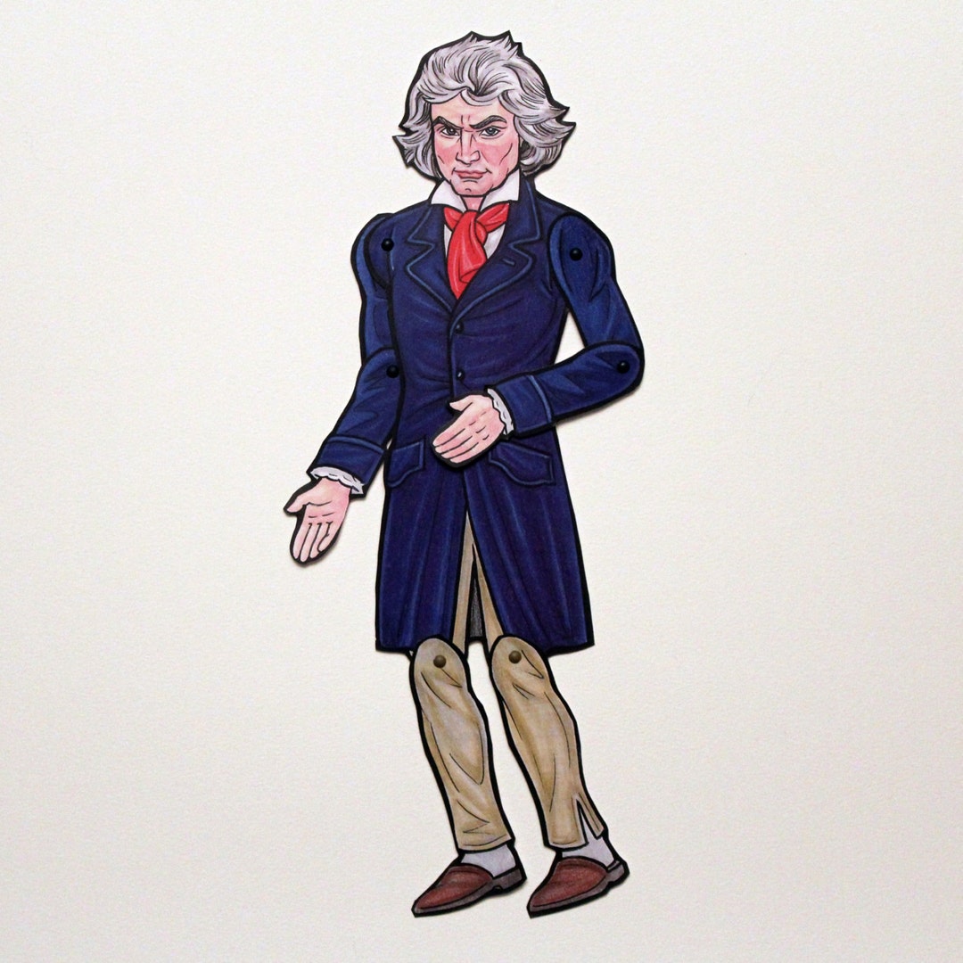Ludwig Van Beethoven Articulated Paper Doll - Etsy