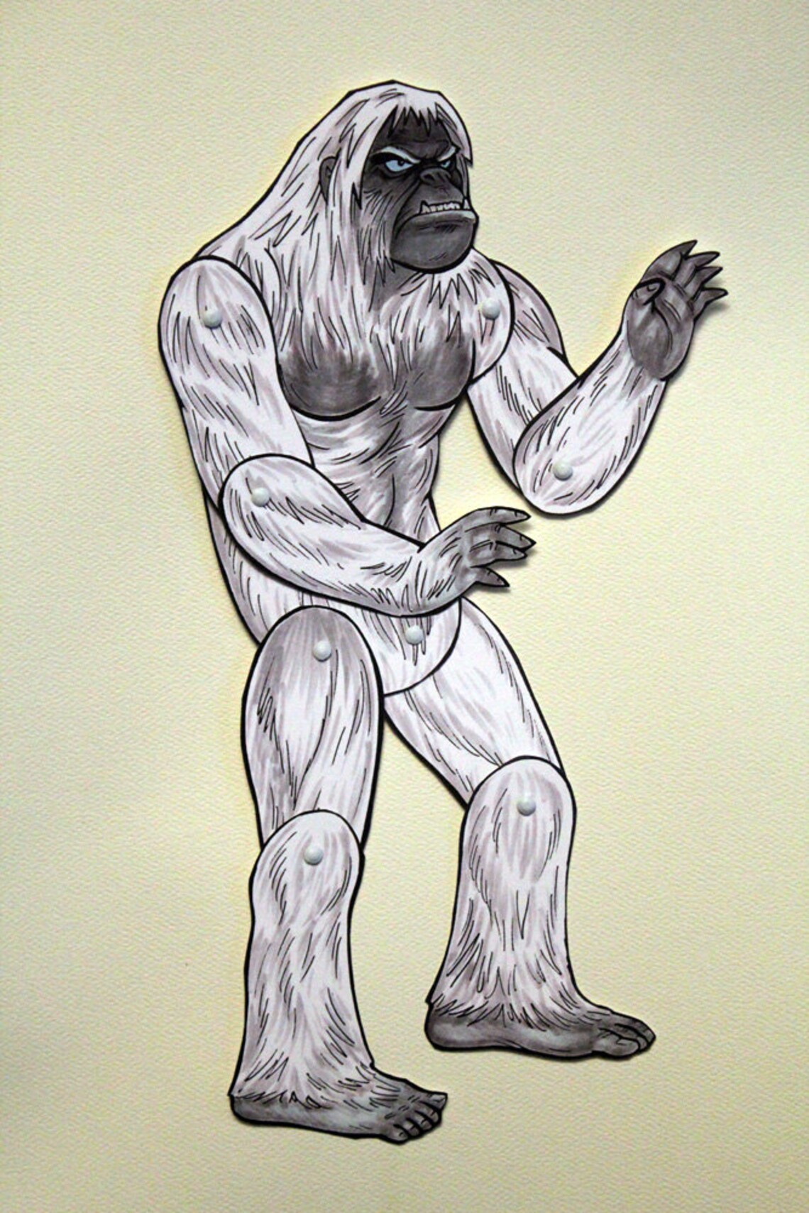Sasquatch Bigfoot Articulated Paper Doll | Etsy
