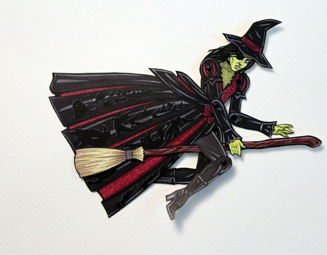 Wicked Witch of the West Articulated Paper Doll Wizard of Oz - Etsy