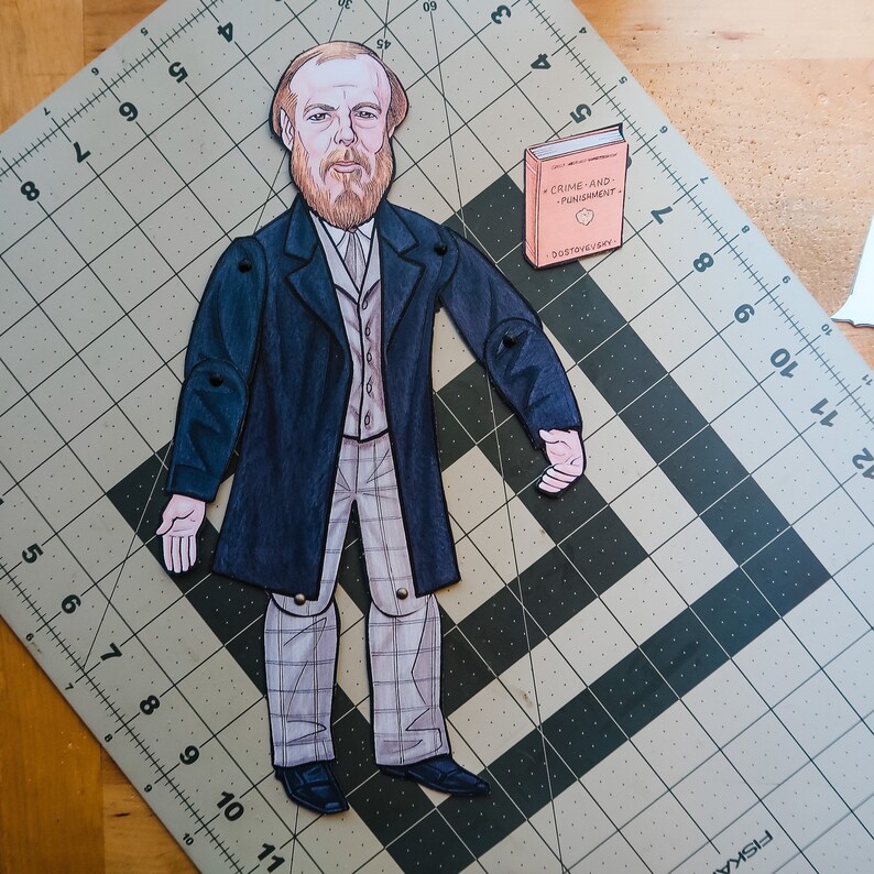 Fyodor Dostoevsky Jointed Art Print Articulated Paper Doll - Etsy