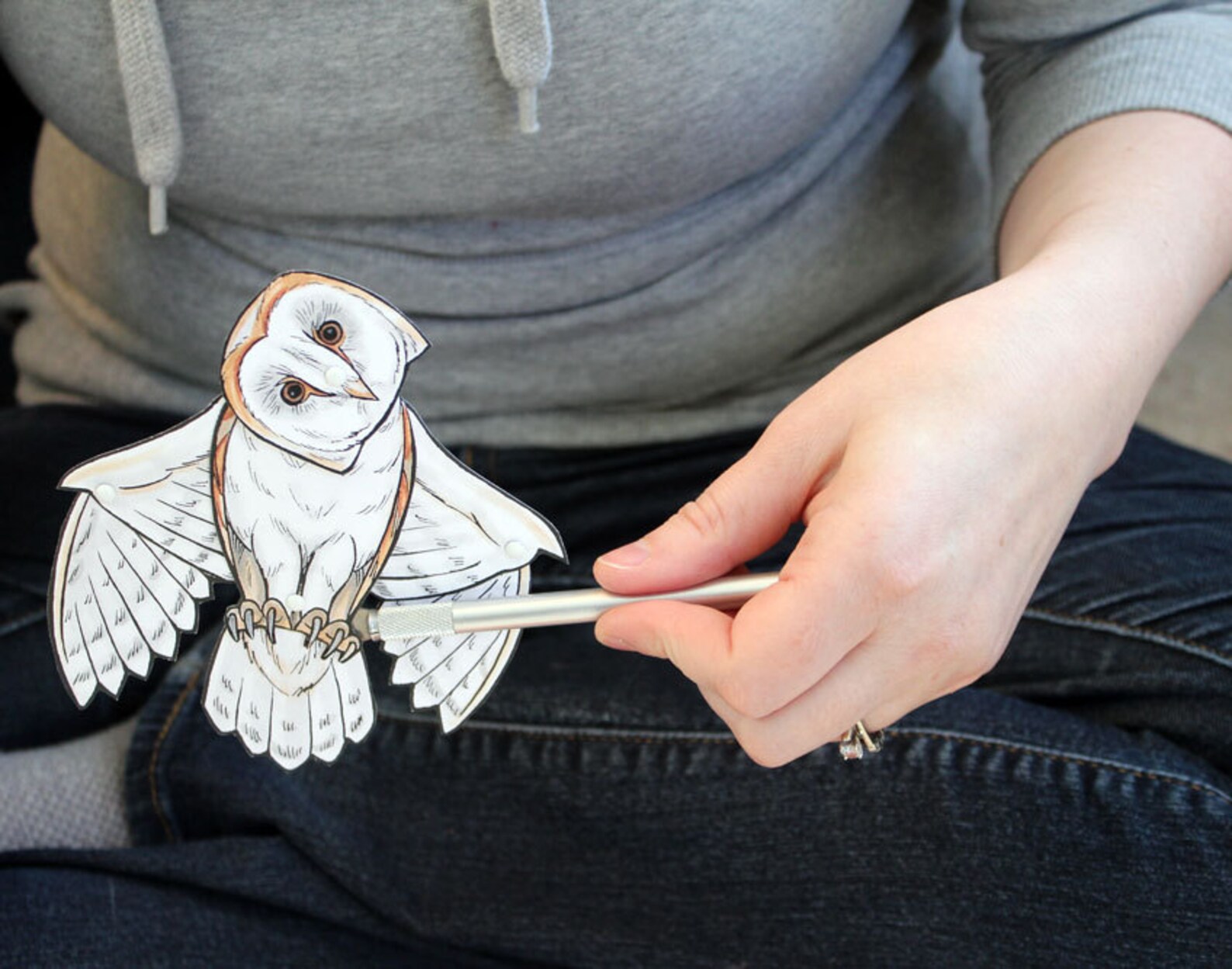 4 Owl Post Cards With Articulated Paper Dolls Snowy Great | Etsy