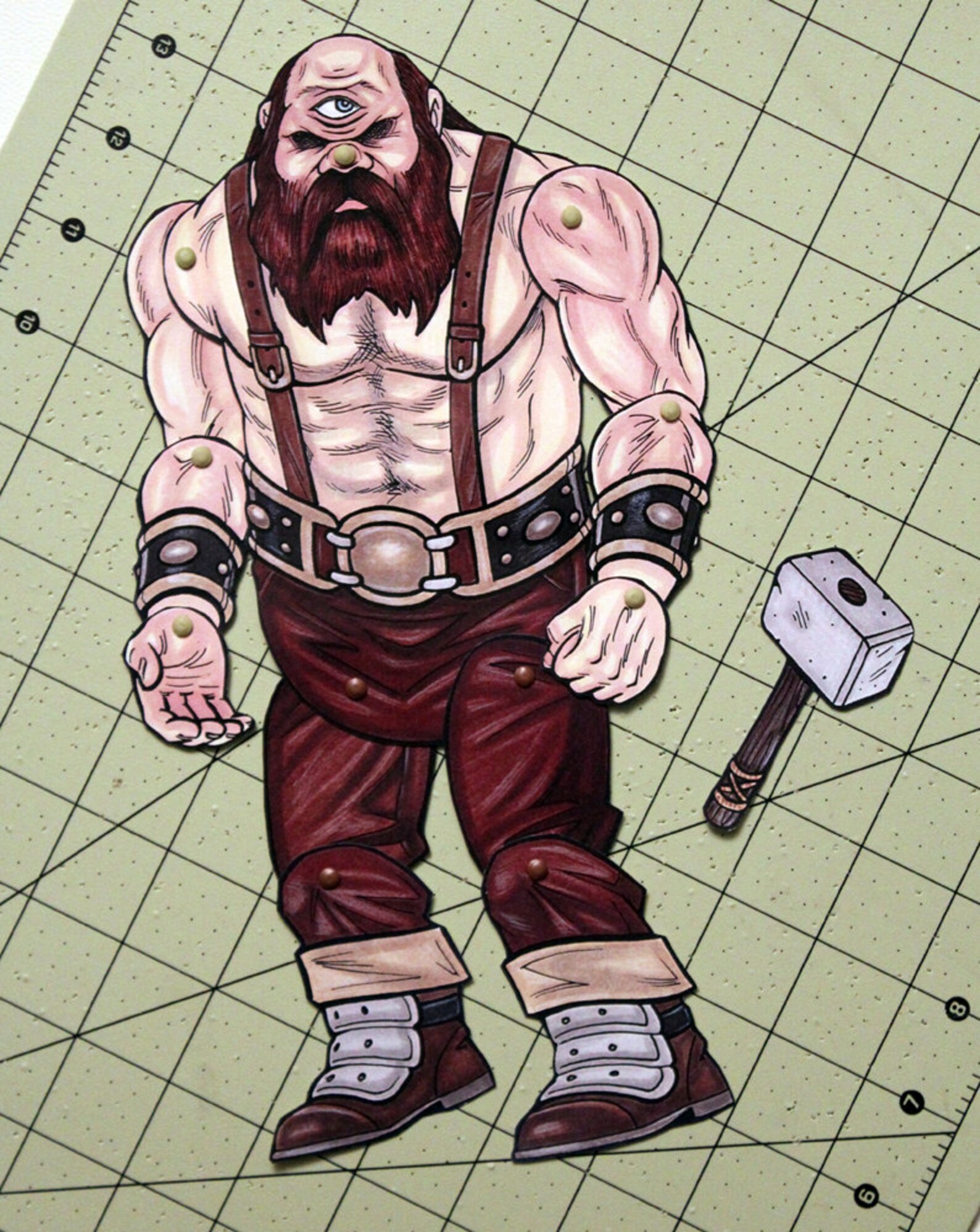 Cyclops Articulated Paper Doll | Etsy