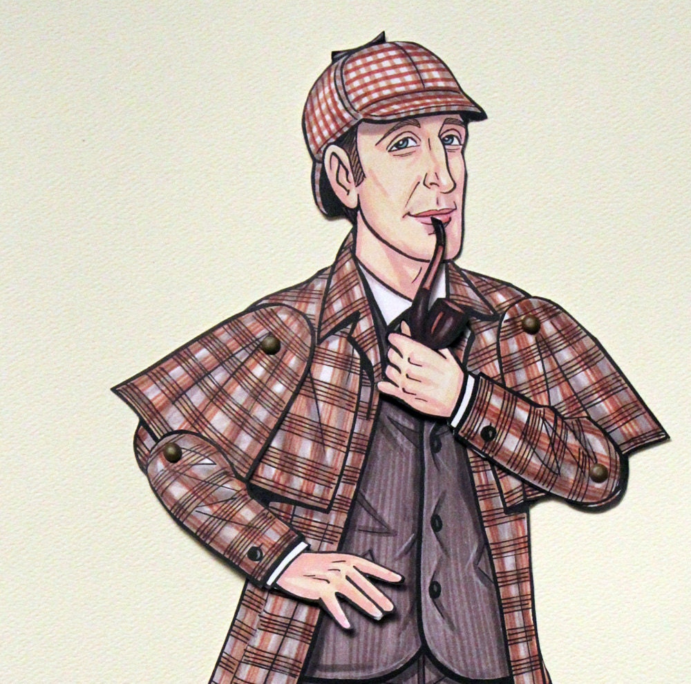 Sherlock Holmes Articulated Paper Doll Inspired by the Books - Etsy Canada