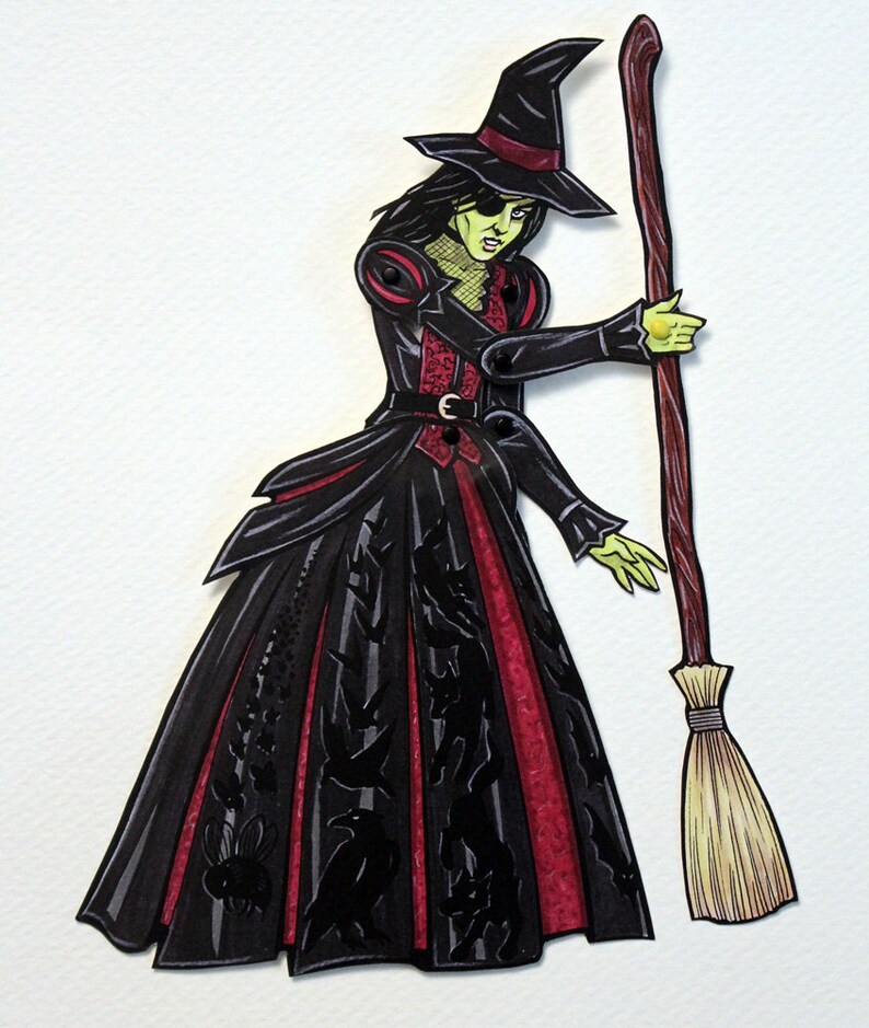 Wicked Witch of the West Articulated Paper Doll Wizard of Oz - Etsy