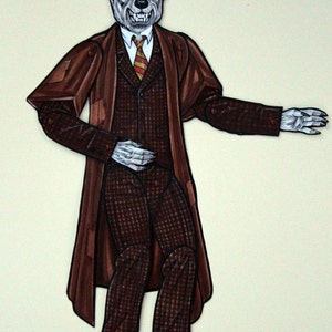Mooney Articulated Paper Doll Transforms Into a Werewolf - Etsy