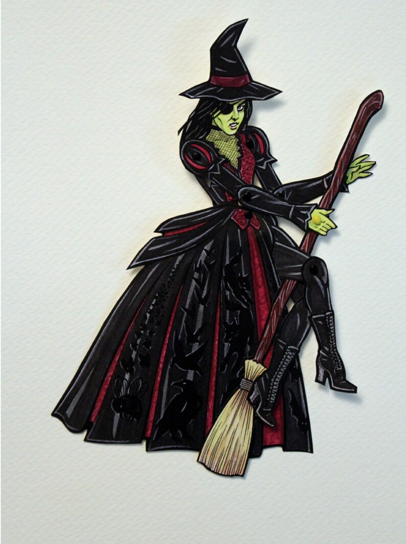 Wicked Witch of the West Articulated Paper Doll Wizard of Oz - Etsy