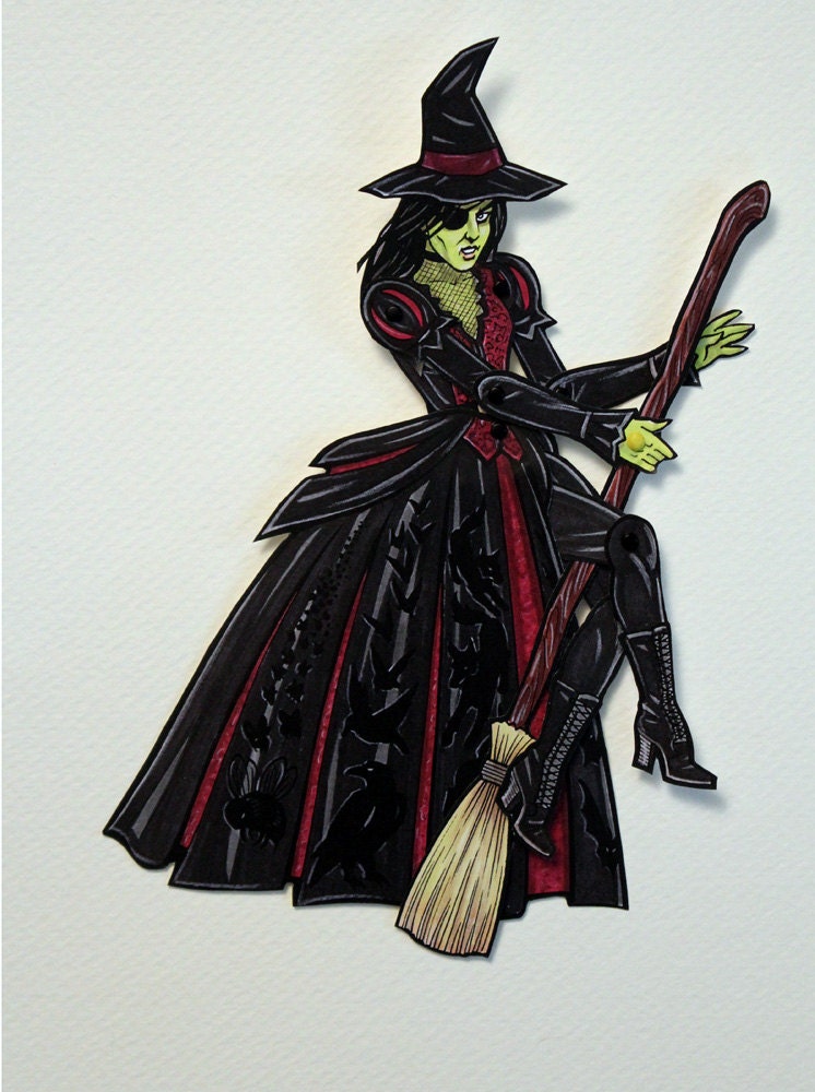 Wicked Witch of the West Articulated Paper Doll Wizard of Oz - Etsy