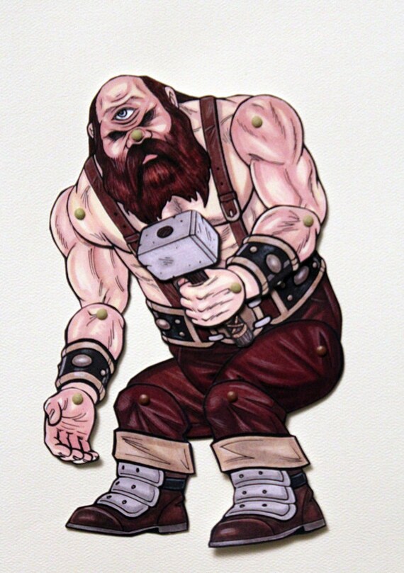 Cyclops Articulated Paper Doll | Etsy