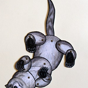 DIY Mother's Day Articulated Otter Card Paper Doll Instant Printable ...