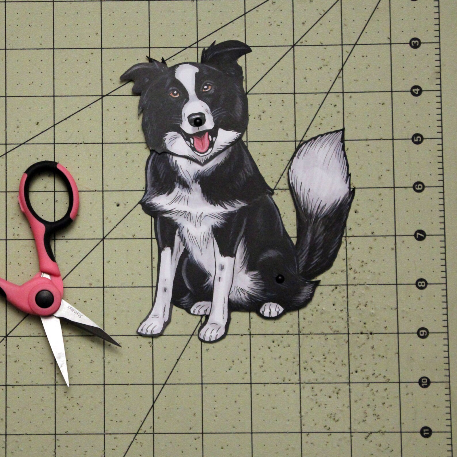 Border Collie Articulated Paper Doll Gift Tag or Magnet - Etsy