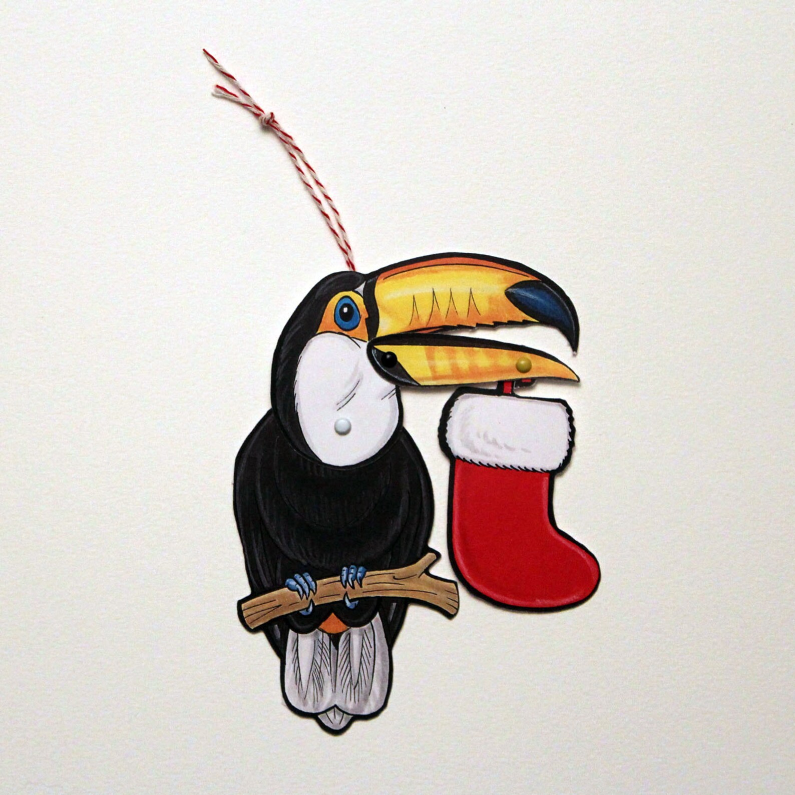 Toucan Jointed Gift Tag or Christmas Ornament Mini Rainforest | Etsy