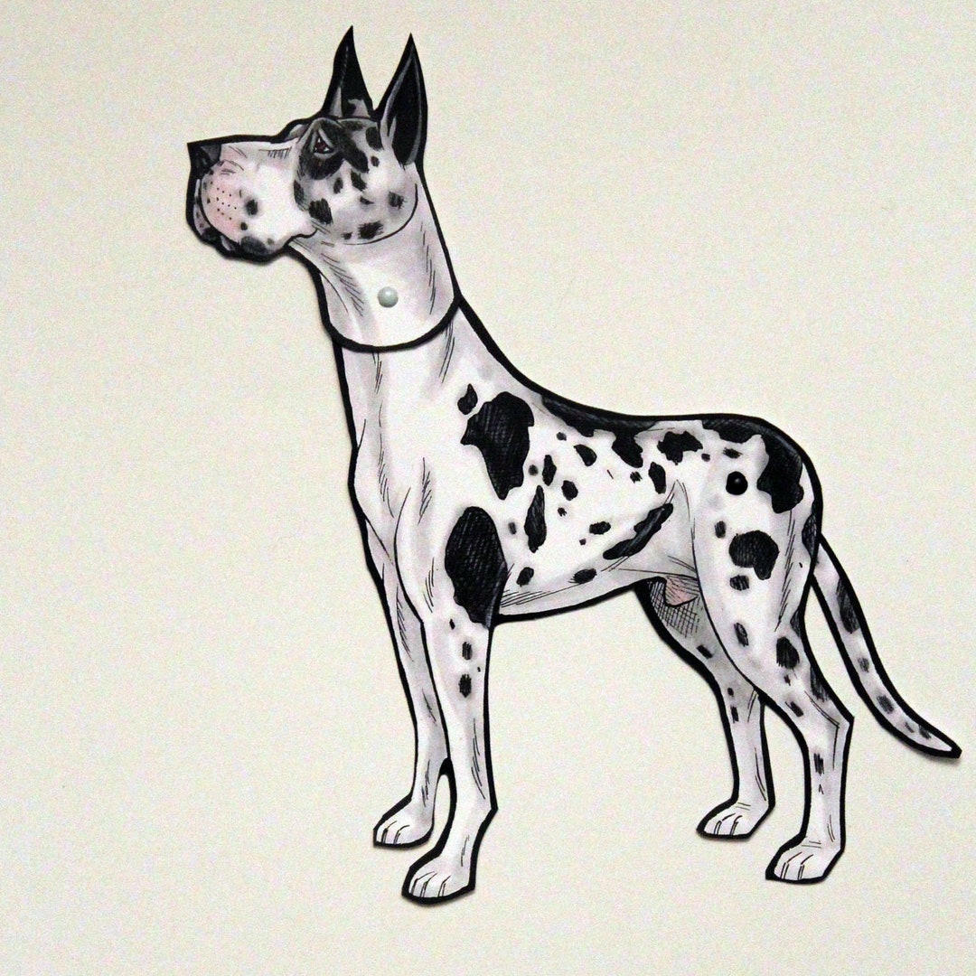 Great Dane Articulated Paper Doll, Gift Tag or Magnet - Etsy