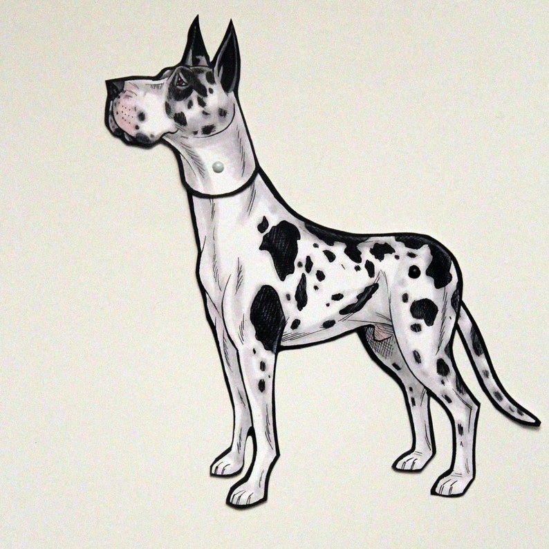 Great Dane Articulated Paper Doll Gift Tag or Magnet - Etsy