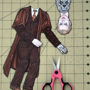 Mooney Articulated Paper Doll Transforms Into a Werewolf - Etsy
