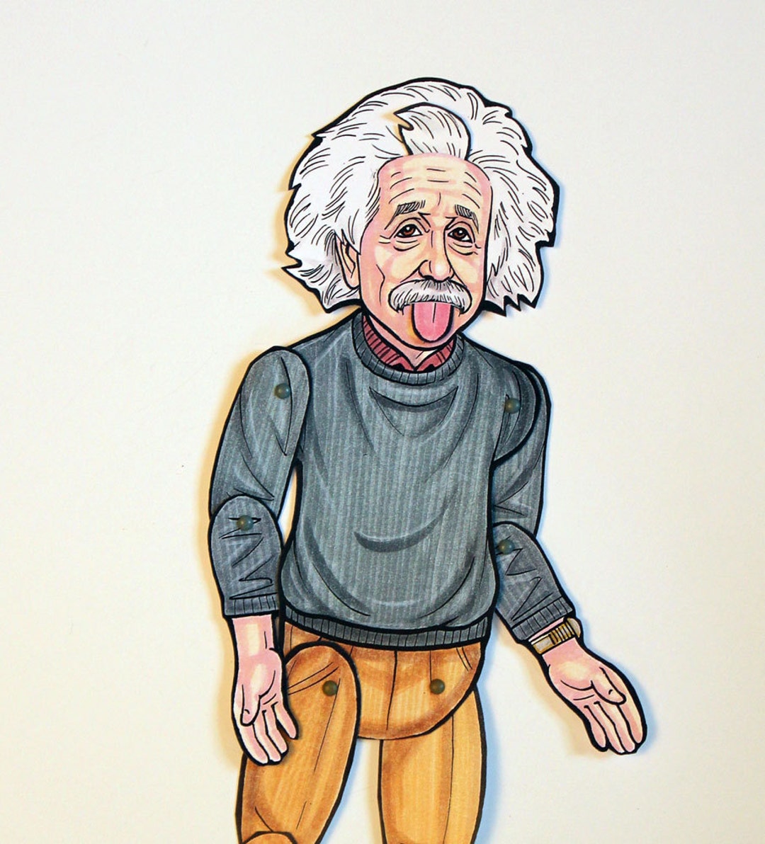 Albert Einstein Articulated Paper Doll - Etsy