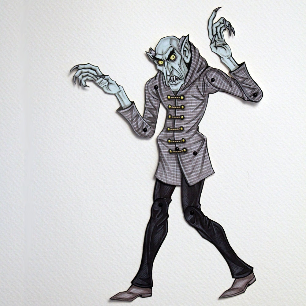Nosferatu Count Orlok Vampire Articulated Paper Doll - Etsy UK