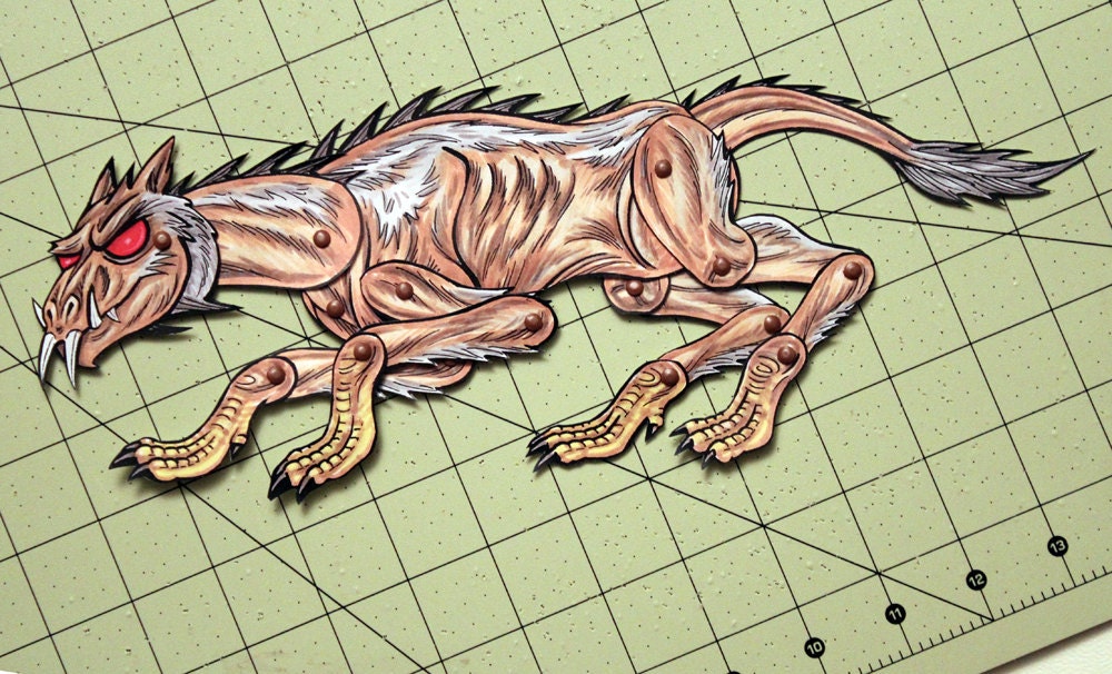 Chupacabra Articulated Paper Doll | Etsy