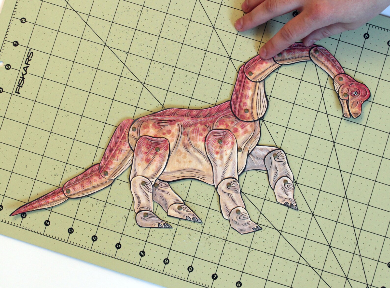 Brontosaurus Dinosaur Articulated Paper Doll Jointed | Etsy