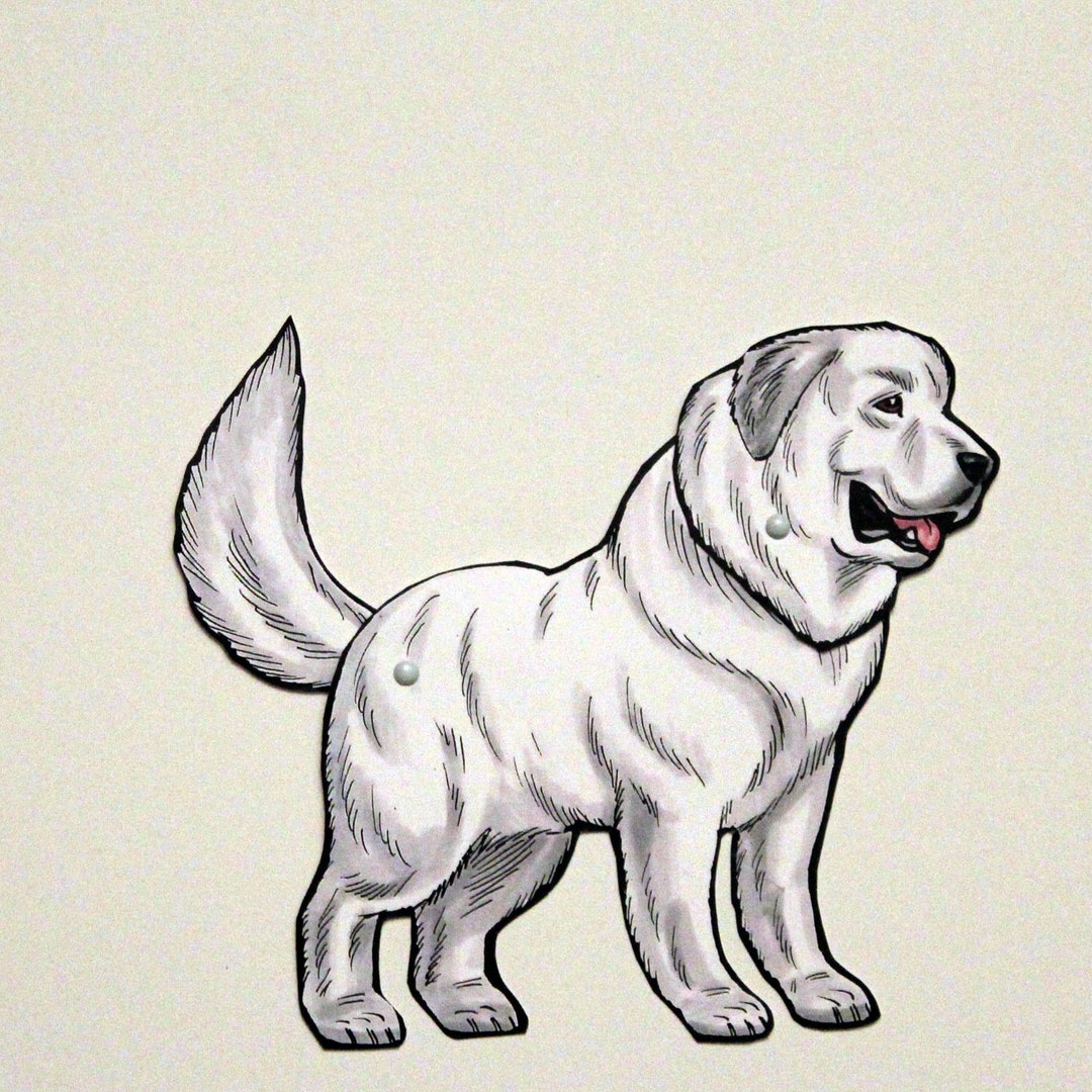 Great Pyrenees Pyr Articulated Paper Doll, Gift Tag or Magnet - Etsy