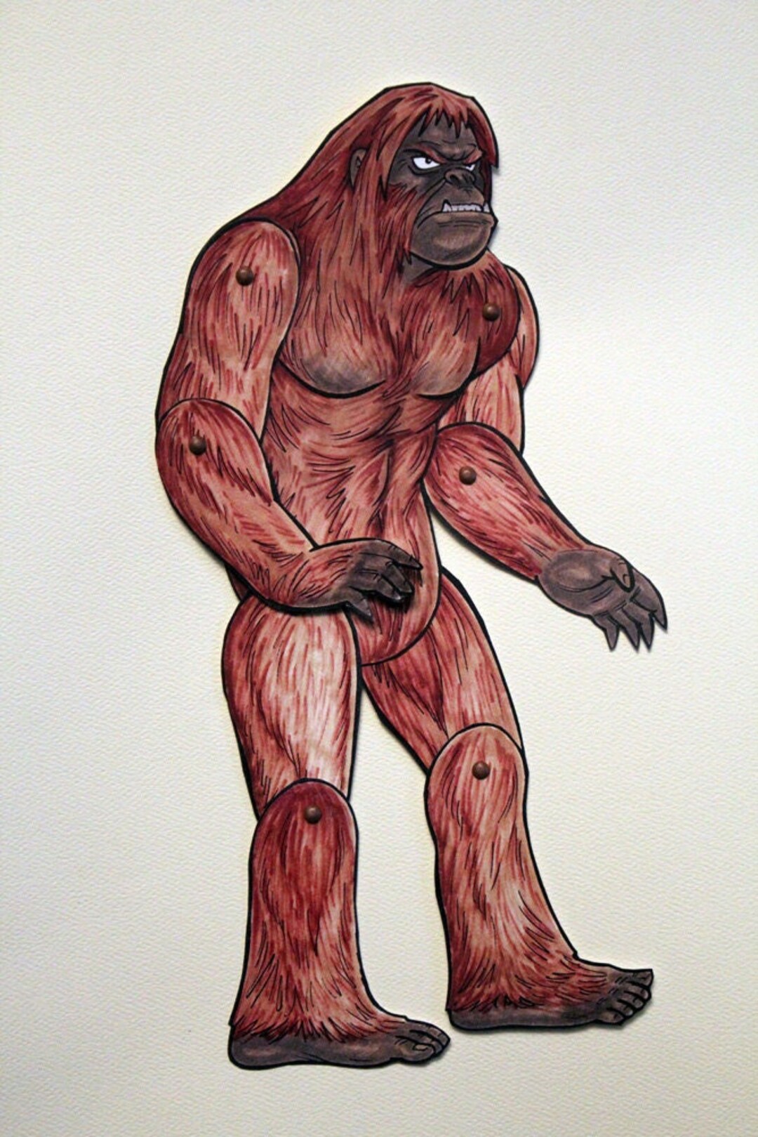Sasquatch Bigfoot Articulated Paper Doll - Etsy