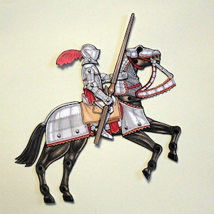 Armored Knight on Horse Paper Doll Articulated Medieval Armor Art - Etsy