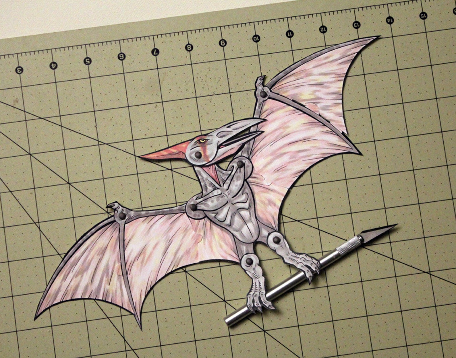Pterodactyl Dinosaur Paper Doll Articulated Jointed - Etsy