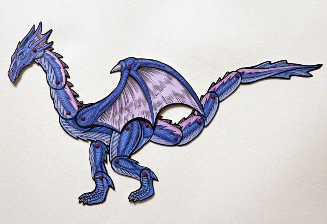 Wyvern Articulated Paper Doll Sky Dragon Fantasy - Etsy