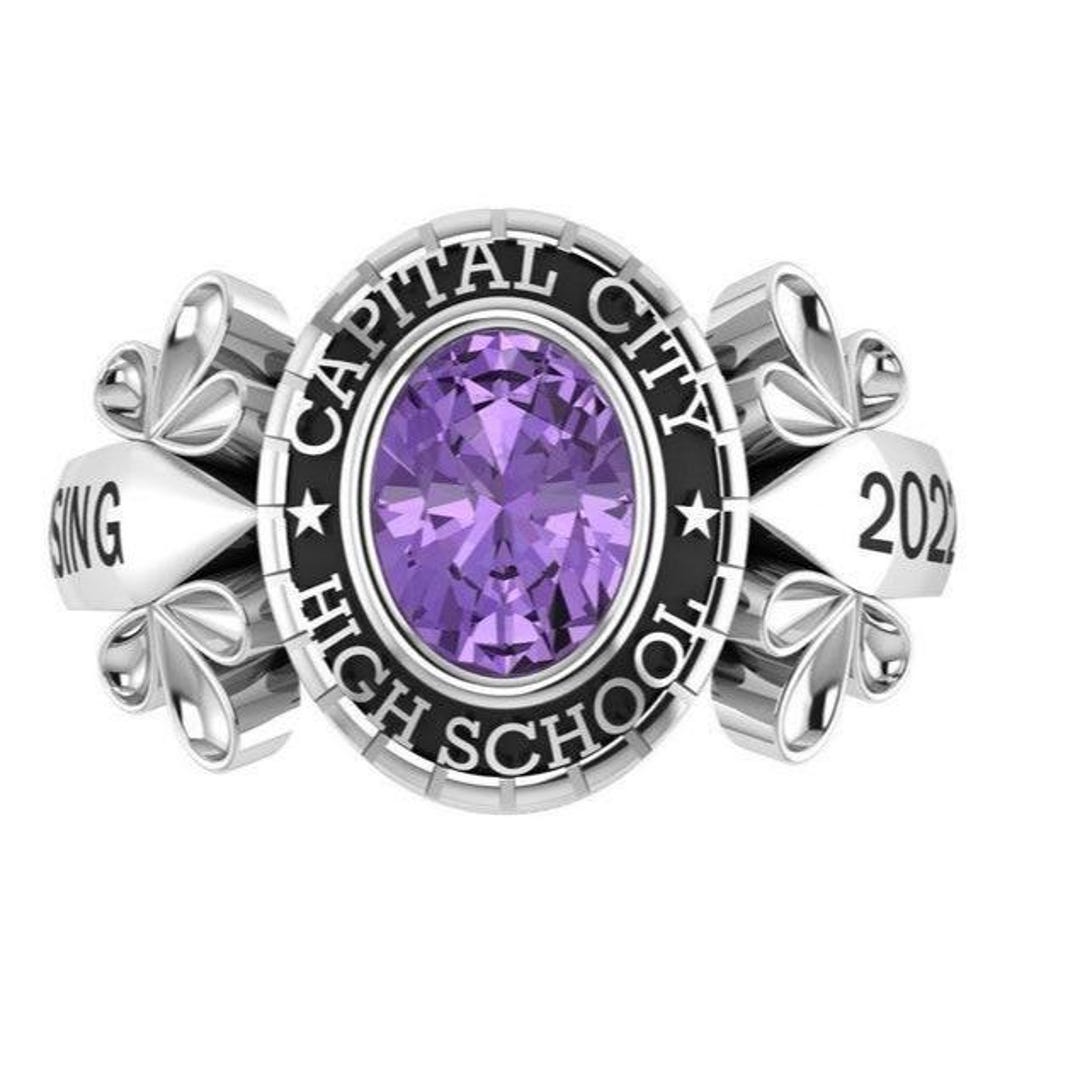 Valentine's Daysterling Silver High School Class Ring – Simulated ...
