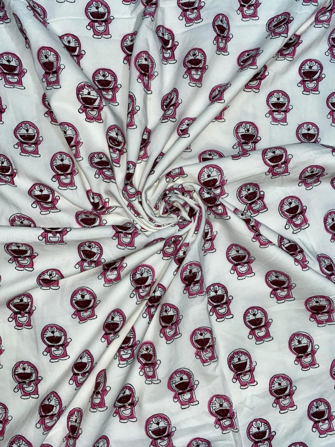 Doraemon Style Cartoon Printed Cotton Fabric" by Yard, 100 % Pure ...