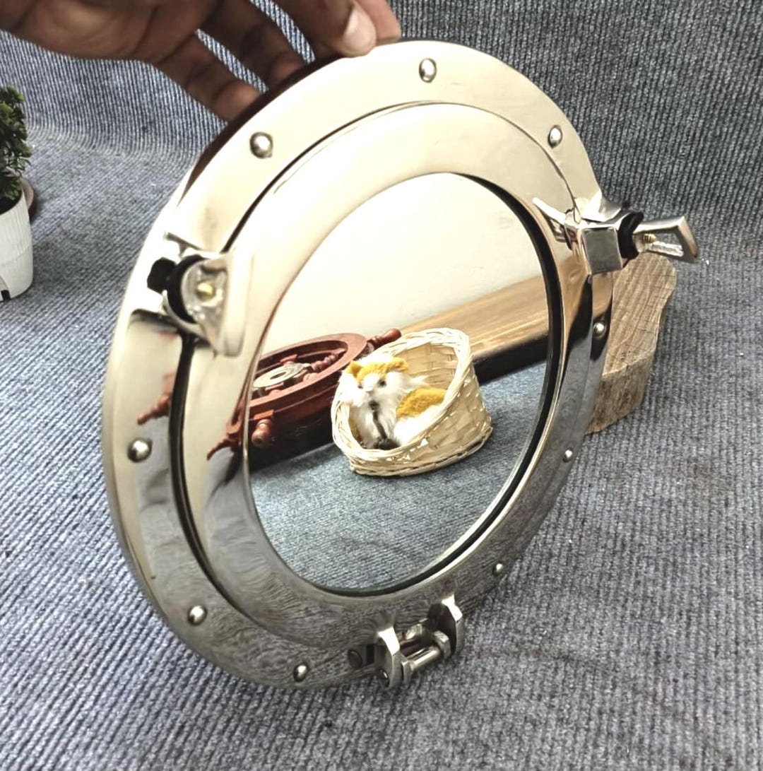 Ship Porthole Mirror – Nautical Coastal Aluminum Wall Decor - Etsy