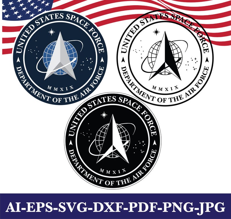 US Space Force, Vector, SVG, Dxf, PNG, Ai, Png and Jpeg, Cnc, Cut File ...