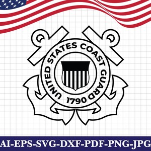 United States Coast Guard Logo, Svg, Vector, Ai, Eps, Pdf, Png, Cricut ...