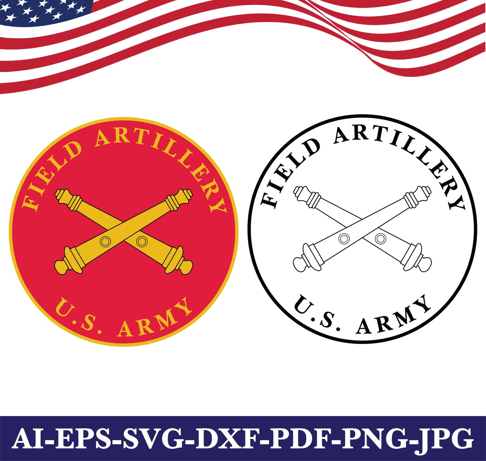US Army Field Artillery Branch Plaque, Svg, Vector, Crest, Insignia ...