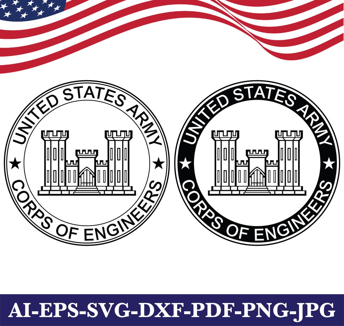 US Army Corps of Engineers Insignia SVG Vector File Bundle, Cricut, Cut ...