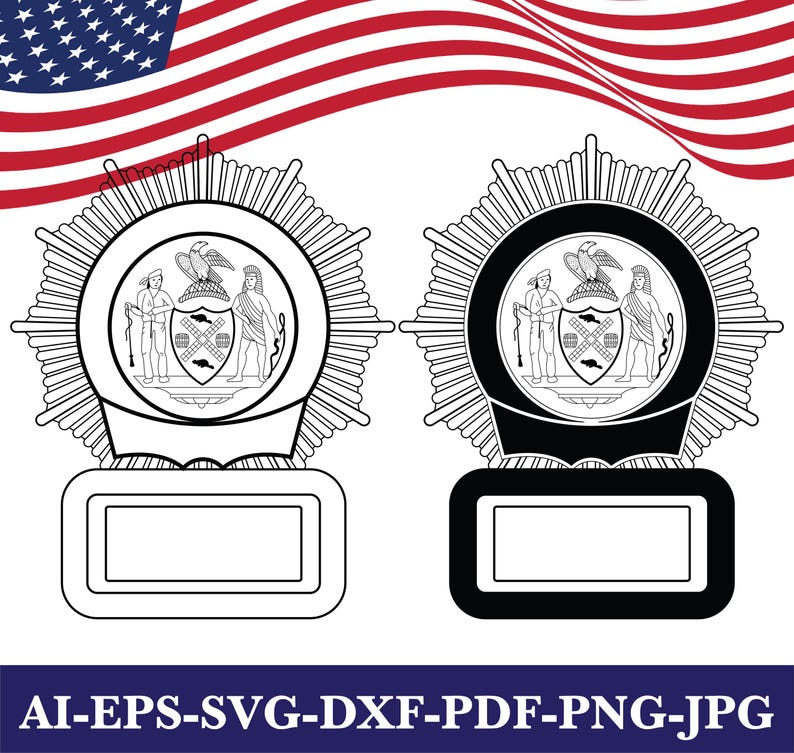 NYPD Detective Badge Vector SVG Bundle: Laser Engraving, Cricut, New ...