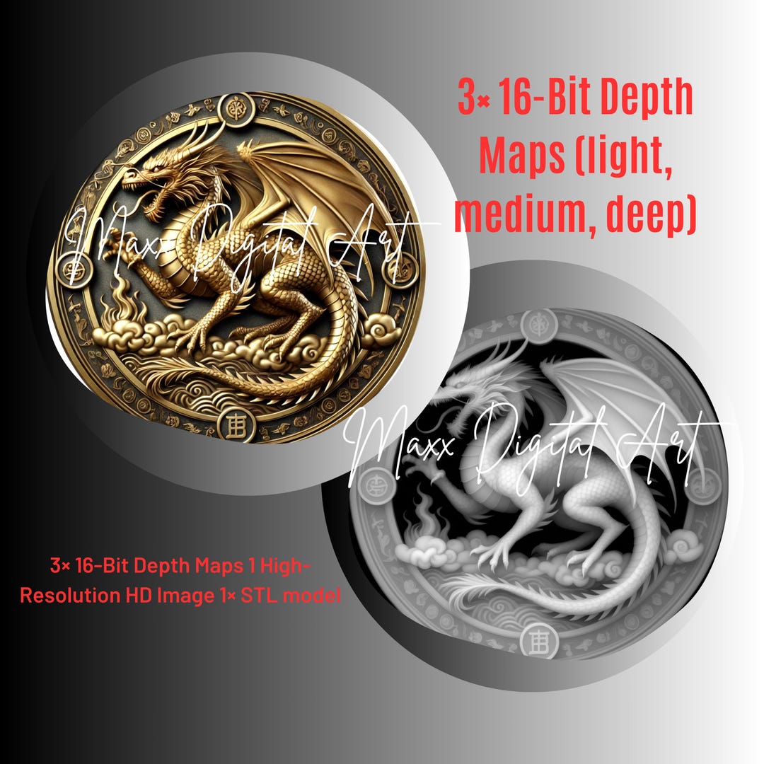 Dragon Coin 3D Model, Depth Maps, STL File (digital Download) - Etsy
