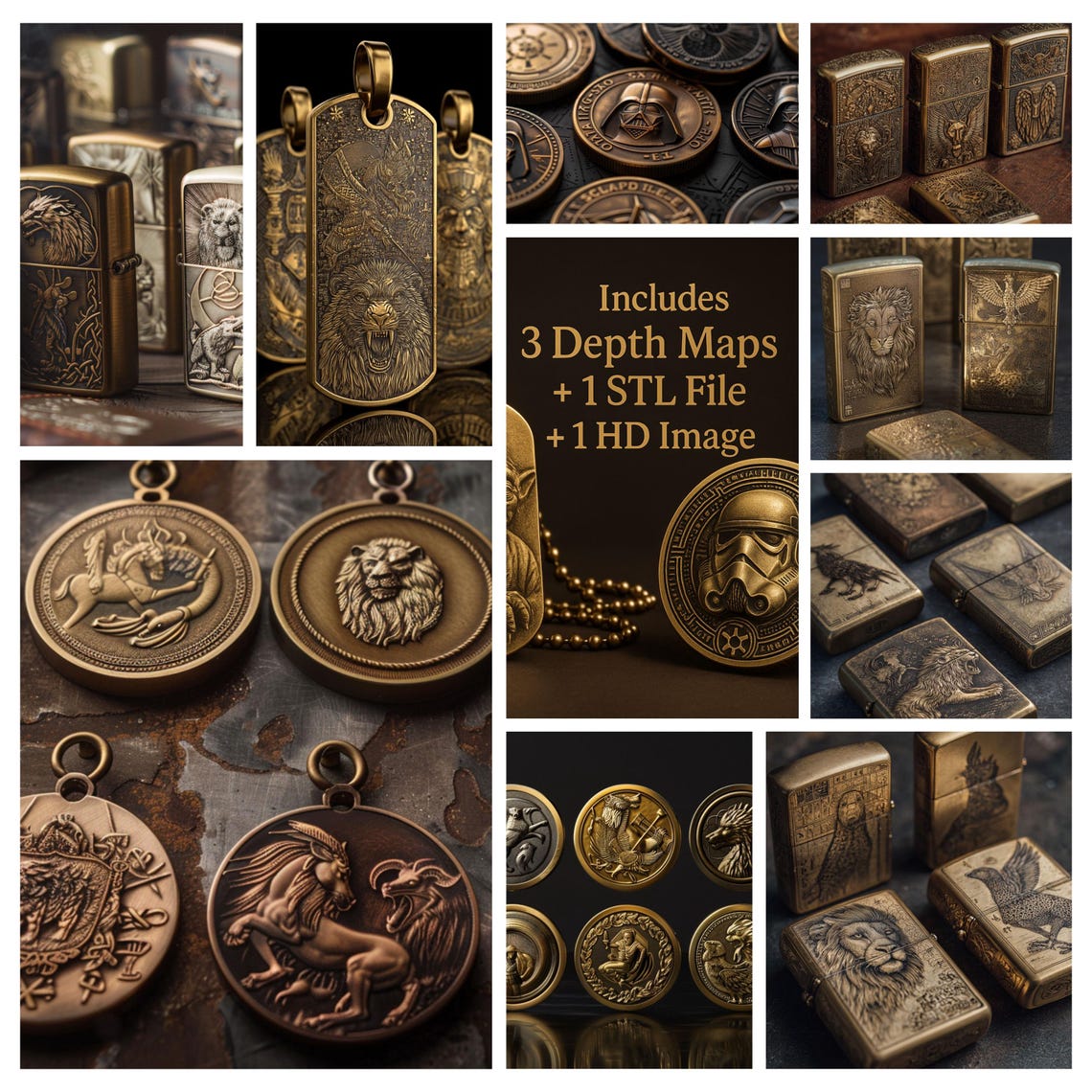 Master Yoda Coin Depth Map Bundle (16-bit) — 3 Variations + 1 STL + 1 ...