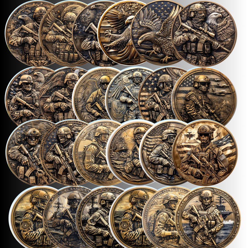 100 American Soldier Coin Bundle Depth Maps & HD Images Military ...