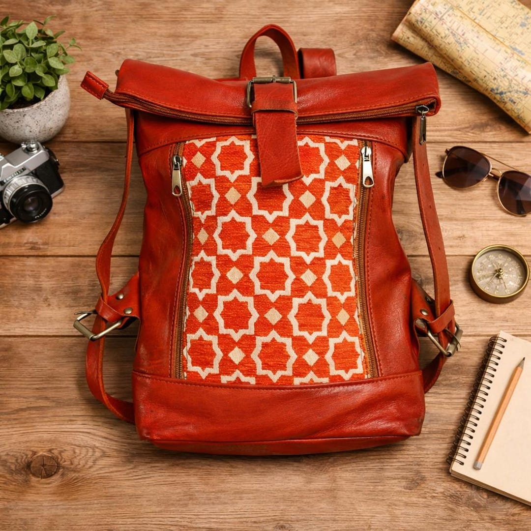 Leather Backpack Roll Top – Utility Travel Backpack – Men’s Leather ...