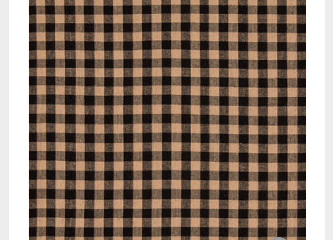 Black and Tan BUFFALO CHECK Linens- - Blackout Curtains, 50" Wide, or ...