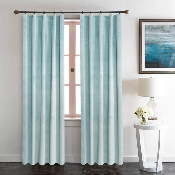 Aqua Window Curtains