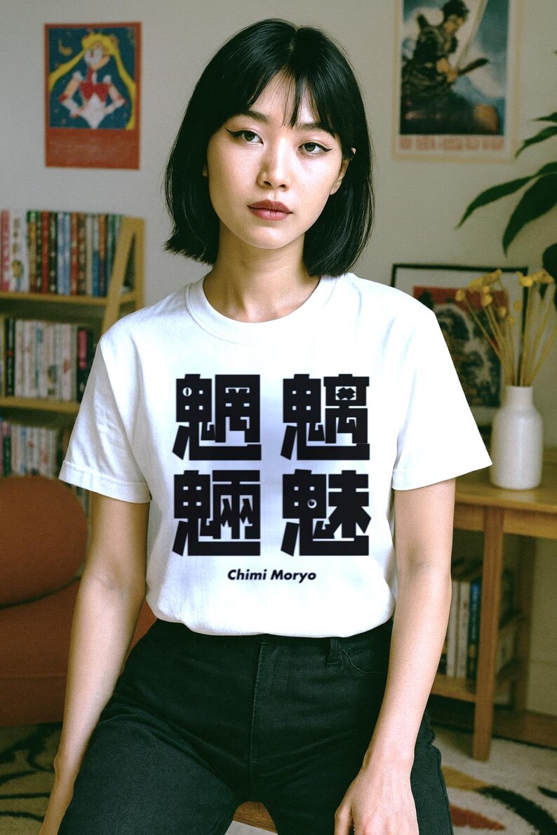 Chimi Moryo T-shirt — Kanji Yokai Graphic Tee | Japanese Folklore ...
