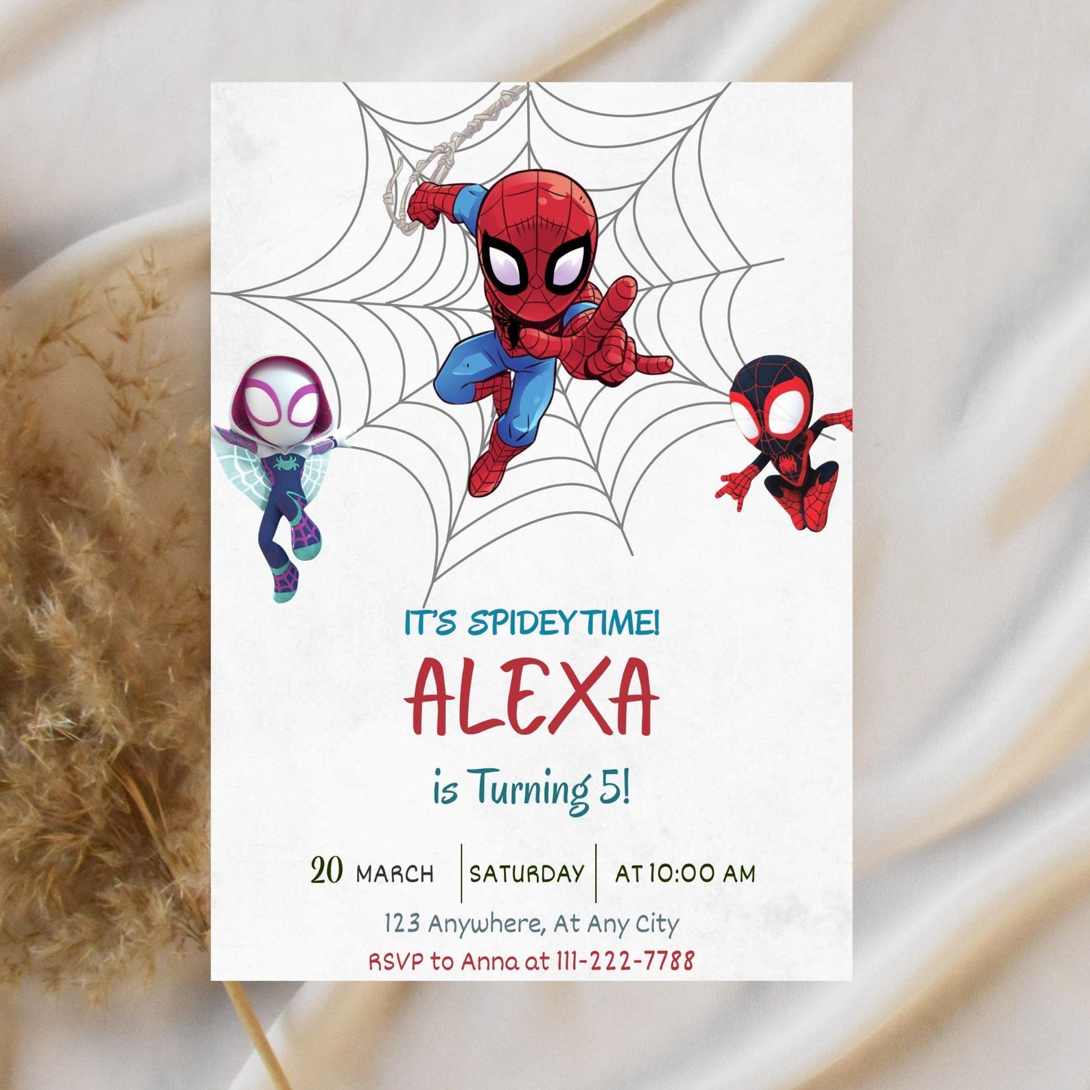 Spidey and His Amazing Friends Birthday Invitation Digital Download ...